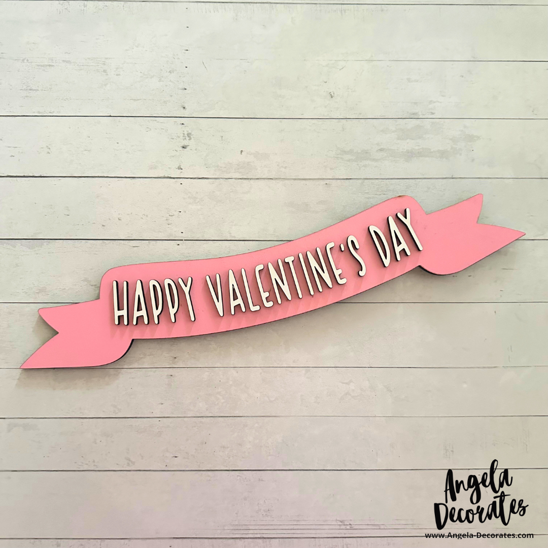 Happy Valentine's Day Banner - Pink – Angela Decorates