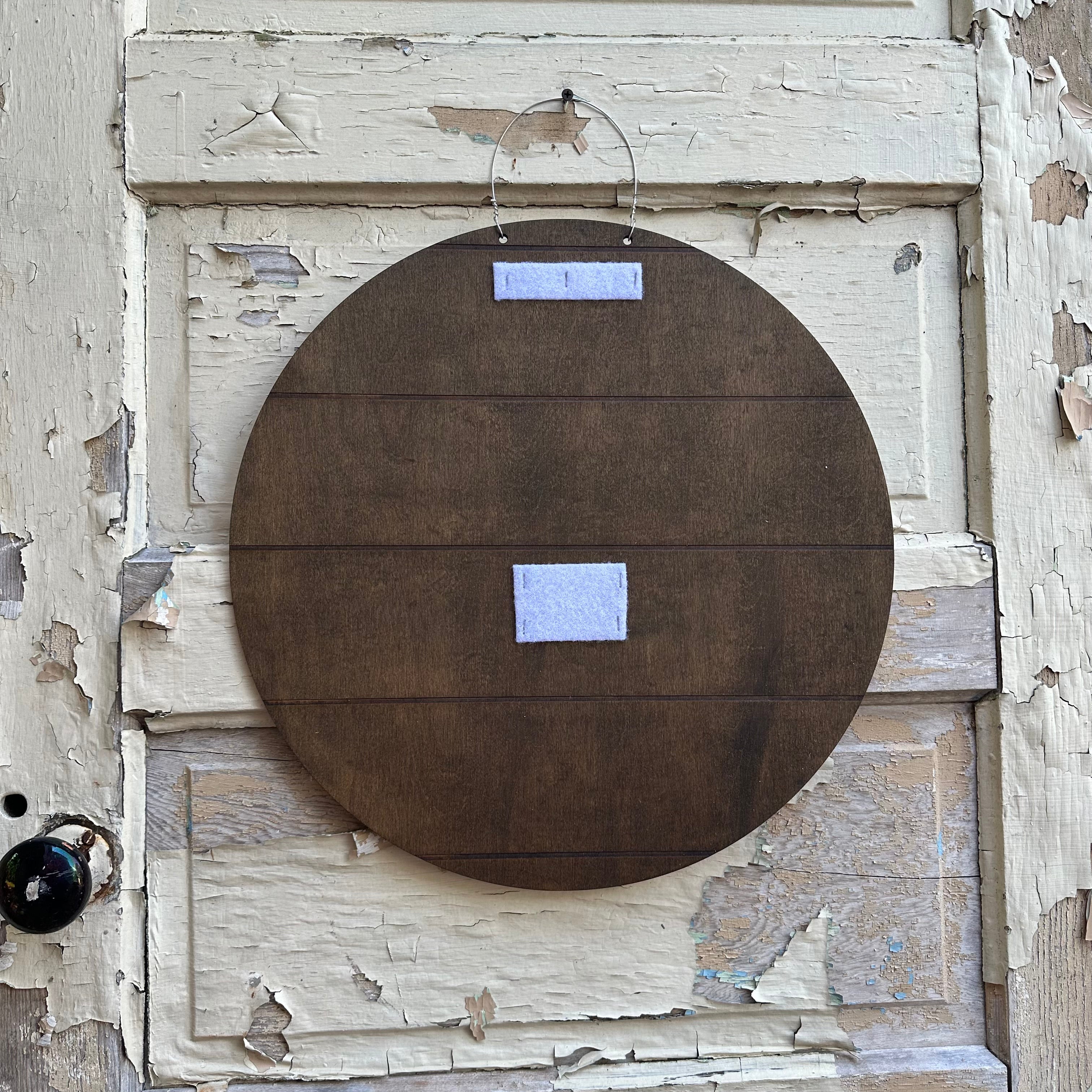 Wood Stained Round Door Hanger Base – Angela Decorates